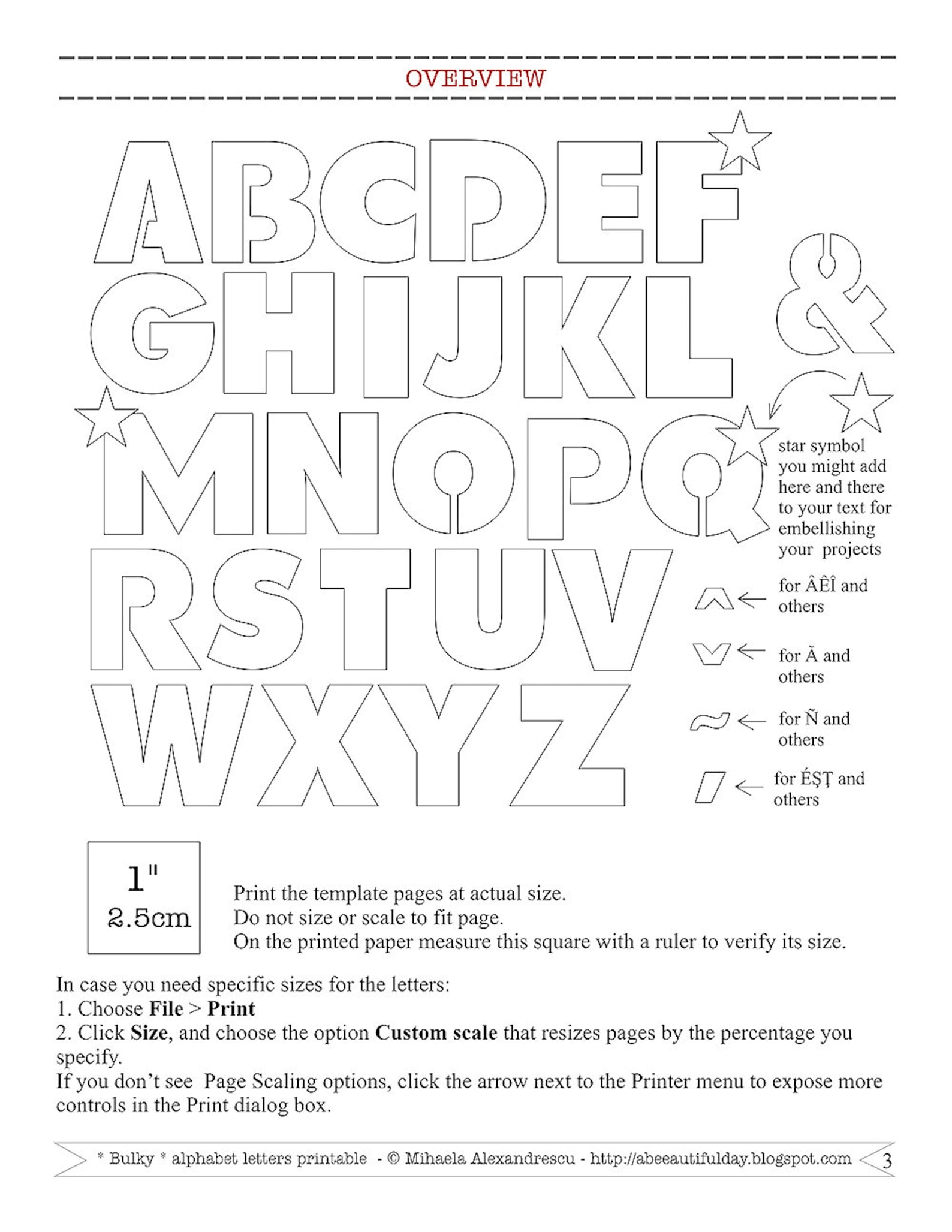 Bulky Printable Alphabet Capital uppercase Letters Template - Etsy