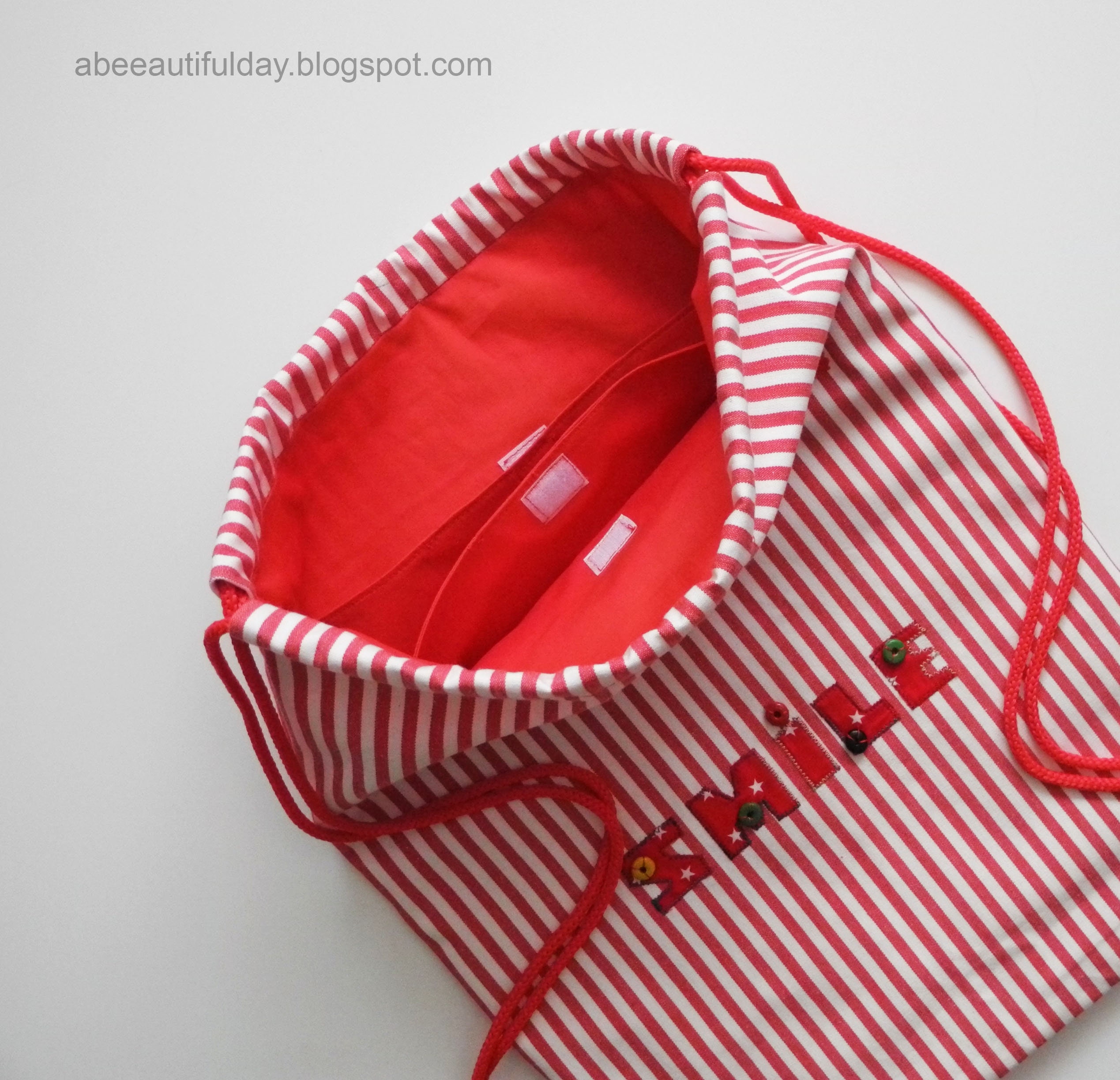 Lined Drawstring Backpack Sewing Pattern With Truck & Alphabet Applique ...