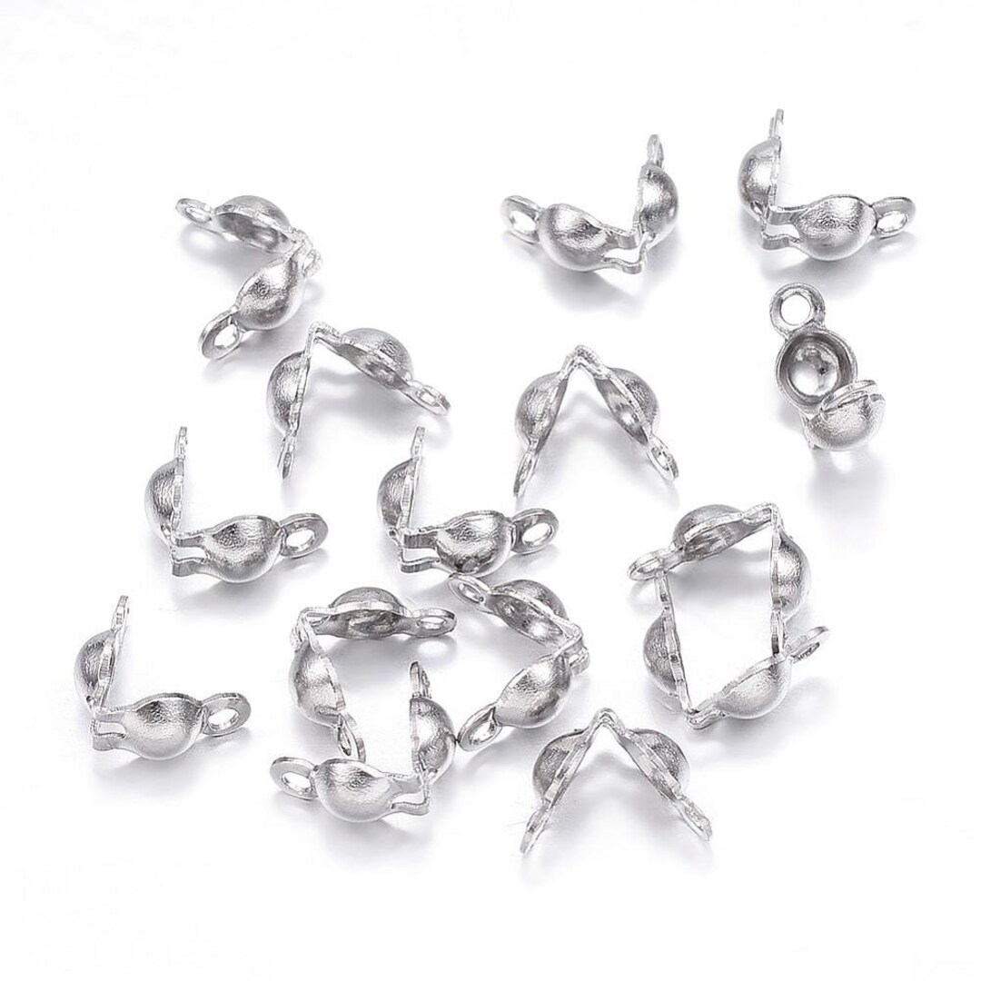304 Stainless Steel Bead Tips Knot Covers, Stainless Steel Color - Etsy
