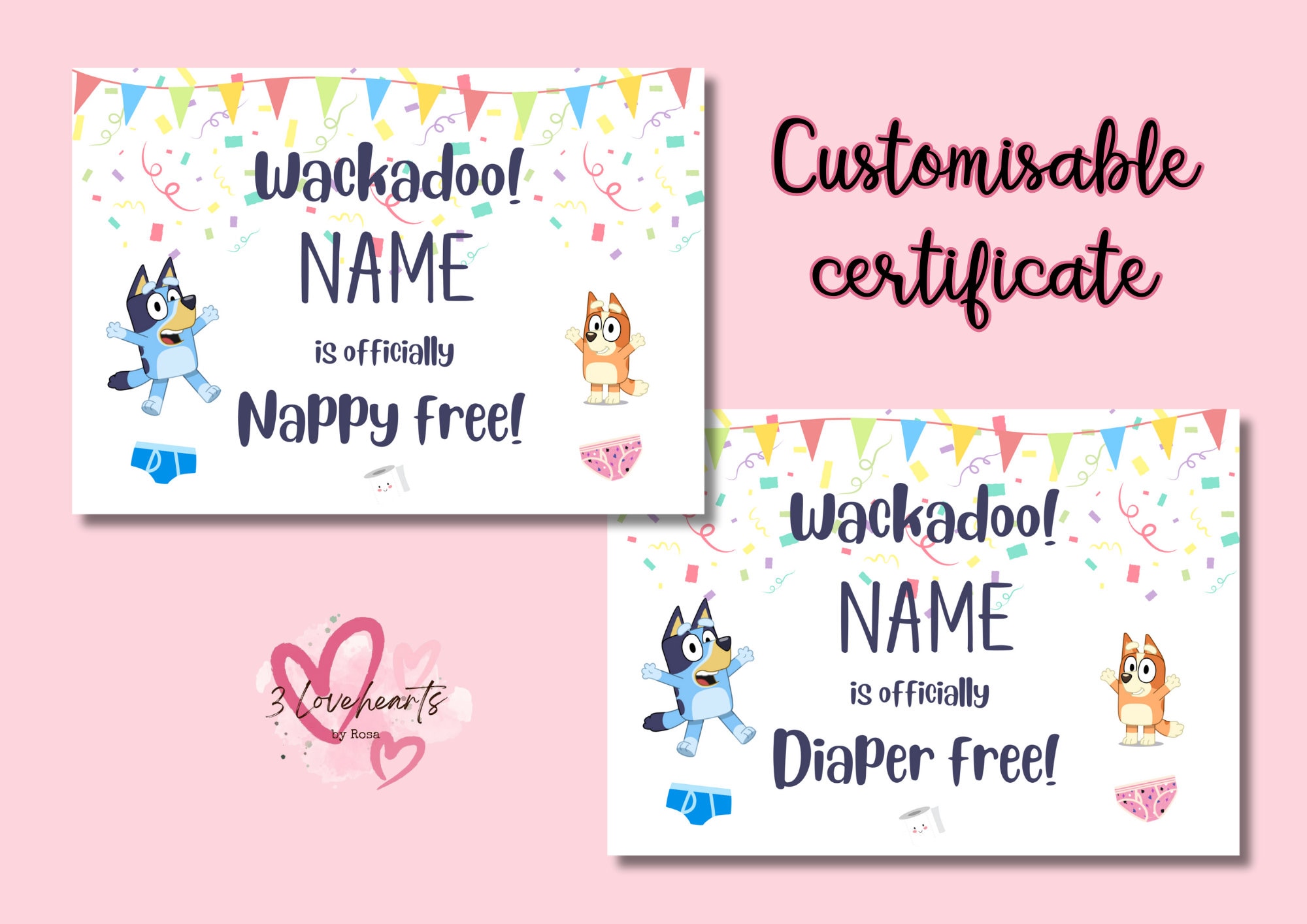 Bluey Potty Training Chart Certificate. Bluey Toilet - Etsy Canada