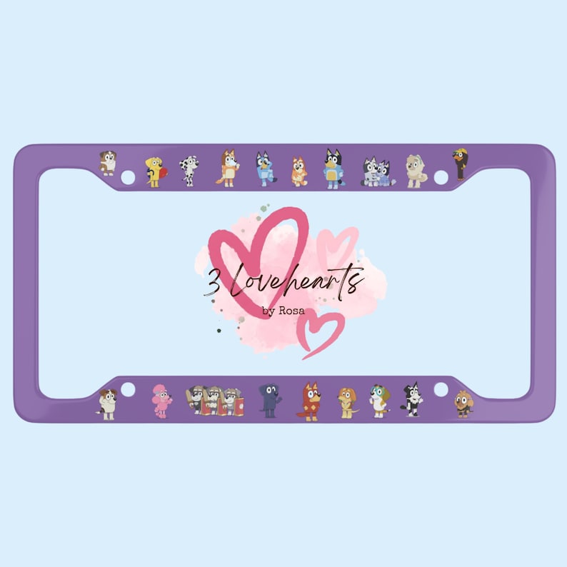 Bluey License Plate Frame Bluey and Friends Bluey Car - Etsy