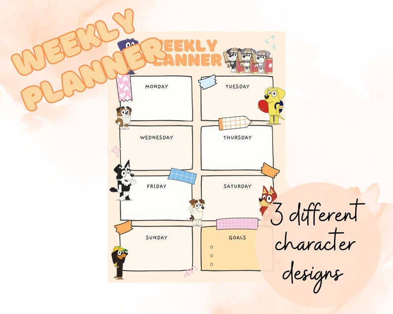 Bluey Planner Daily Planner Weekly Planner Printable - Etsy