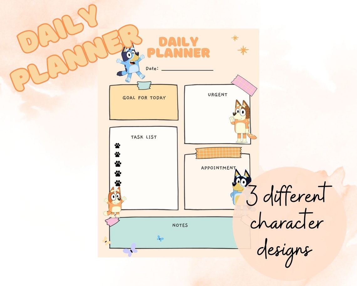 Bluey Planner Daily Planner Weekly Planner Printable - Etsy