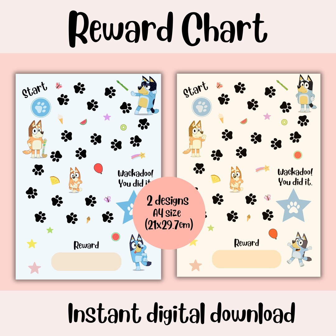 Bluey Reward Chart, Bluey Goal Tracker, Bluey Habit Tracker, Bluey Goal ...