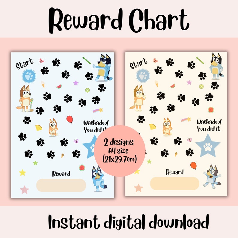 Bluey Reward Chart Bluey Goal Tracker Bluey Habit Tracker - Etsy