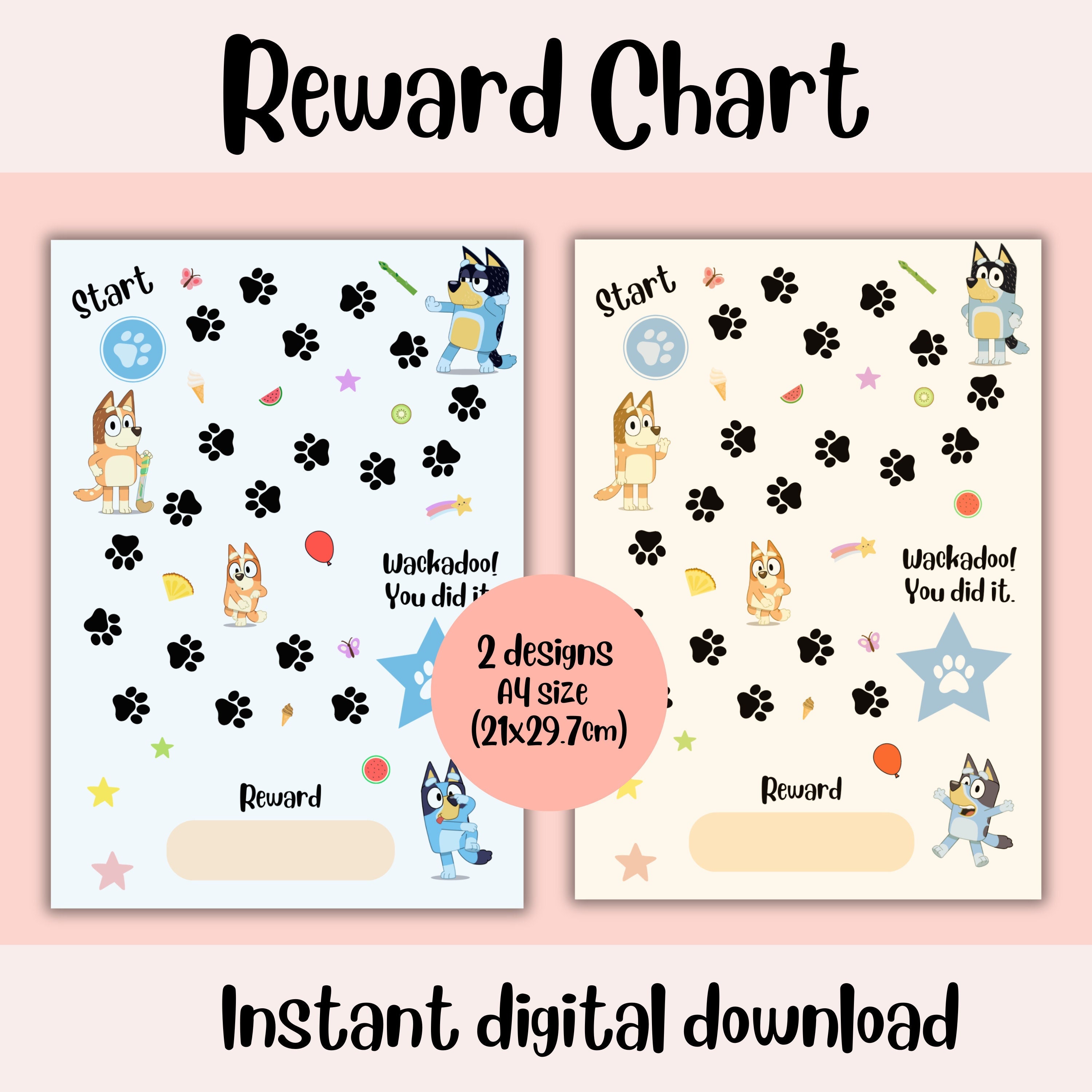 Bluey Reward Chart, Bluey Goal Tracker, Bluey Habit Tracker, Bluey Goal ...