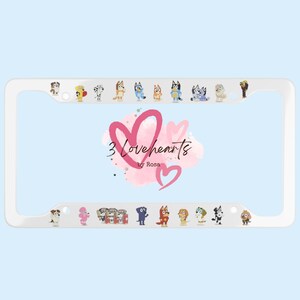Bluey License Plate Frame, Bluey and Friends, Bluey Car Accessories ...