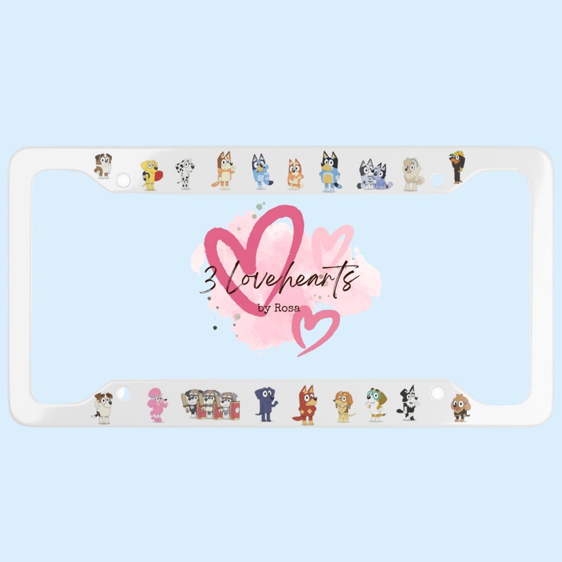 Bluey License Plate Frame Bluey and Friends Bluey Car - Etsy