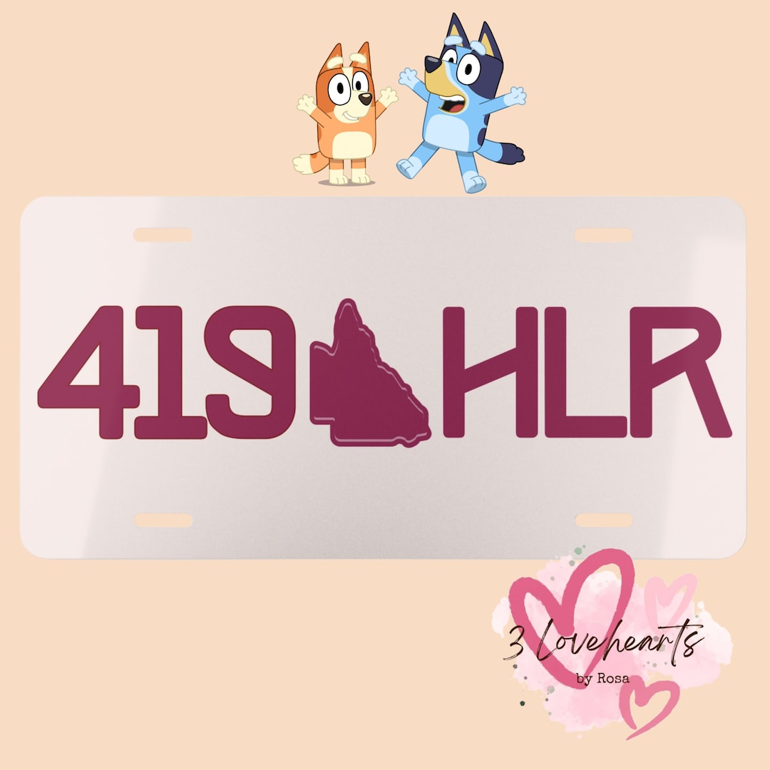 Bluey License Plate, Bluey Number Plate, Heeler License Plate, Bluey ...