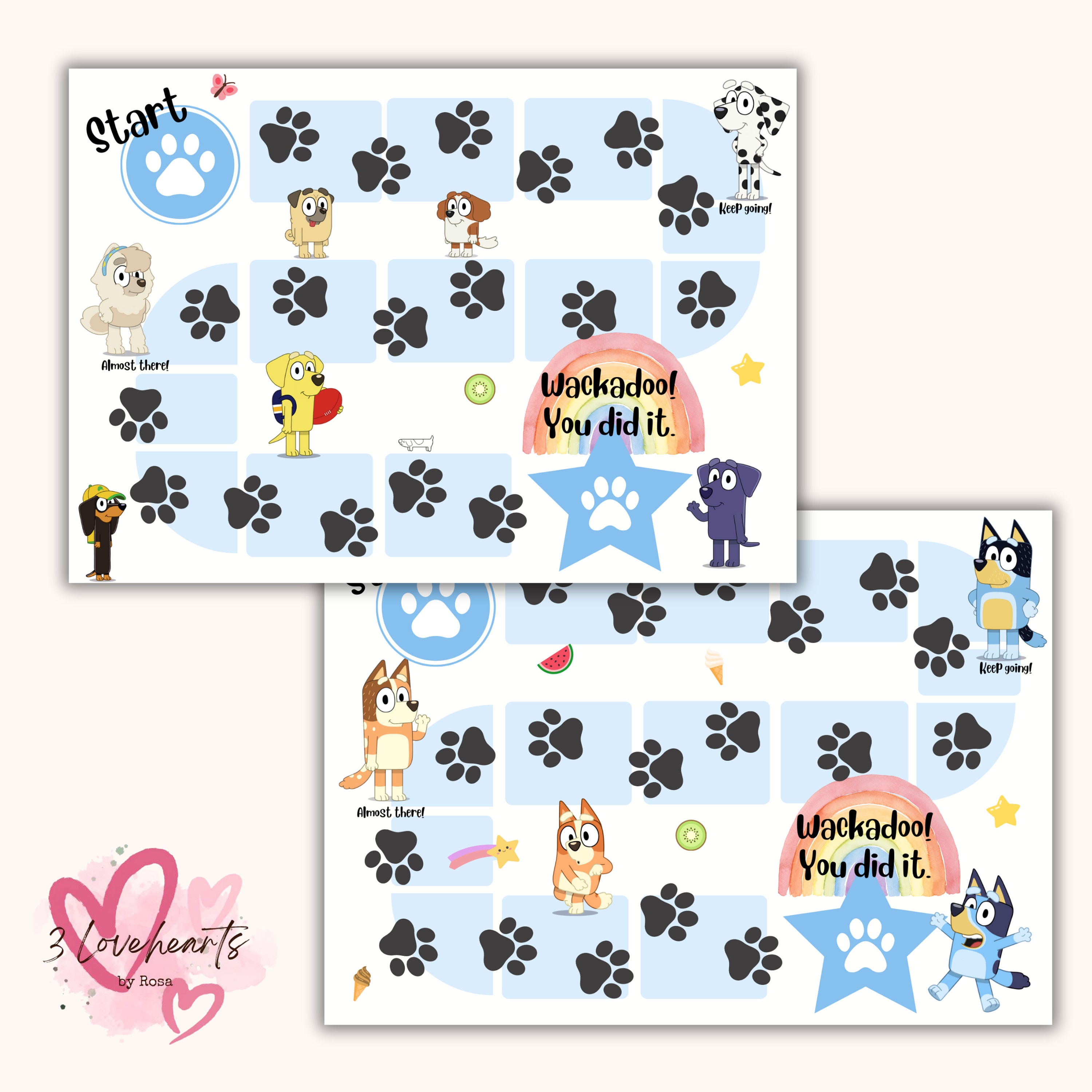 Bluey Reward Chart, Bluey Goal Tracker, Bluey Habit Tracker, Bluey Goal ...