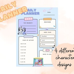 Bluey Planner, Daily Planner, Weekly Planner, Printable Planner, Bluey ...