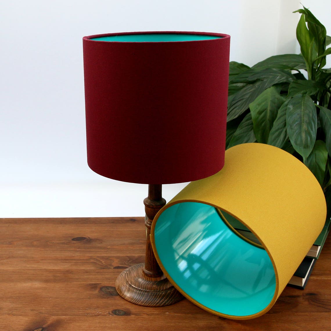 Burgundy red and Aqua lampshade lamp shade maroon turquoise | Etsy