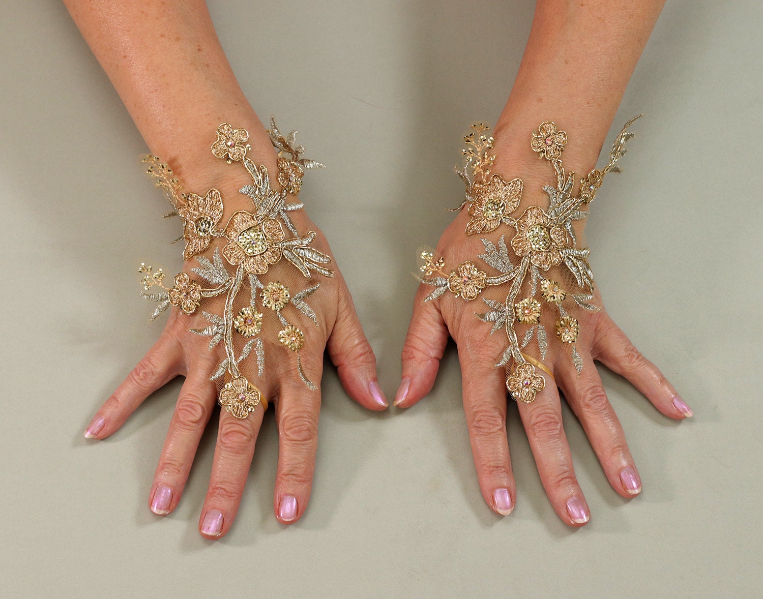 Gold Gloves Wedding Gloves Glitter Gloves Flower Gloves | Etsy