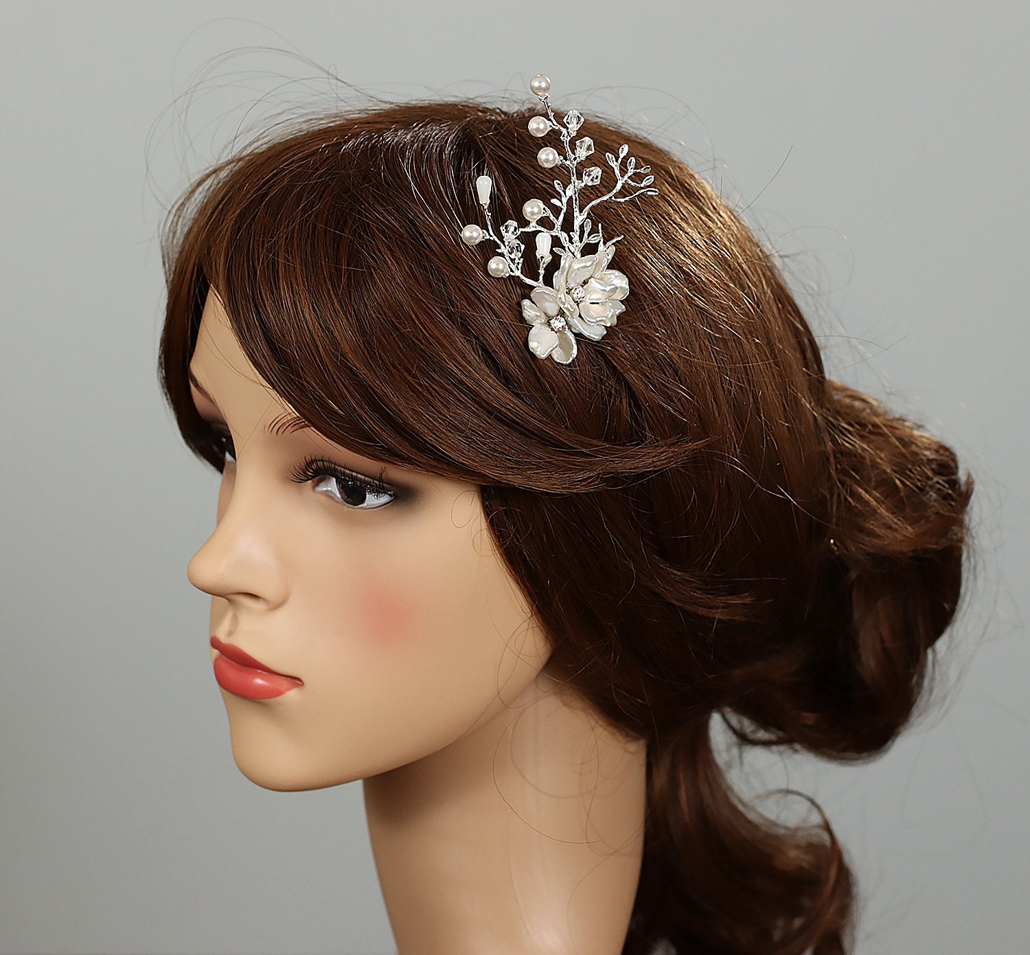 Keshi Cornflake Pearls Comb Swarovski Crystals Hair Comb - Etsy