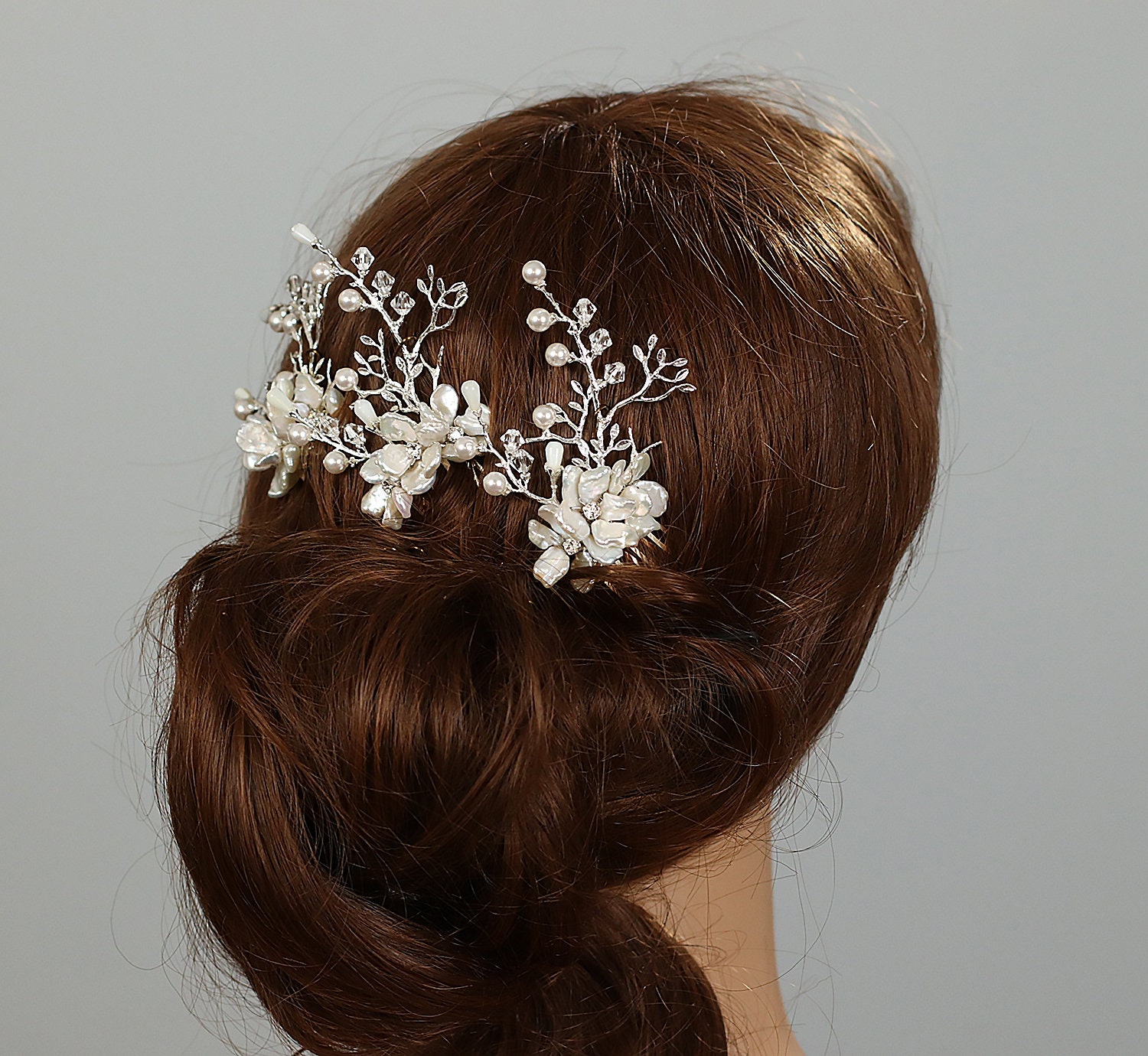 Keshi Cornflake Pearls Comb Swarovski Crystals Hair Comb - Etsy