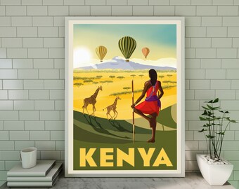 Kenya Travel Poster - Etsy