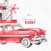 Christmas Cars 2. Watercolor holiday clipart vintage | Etsy