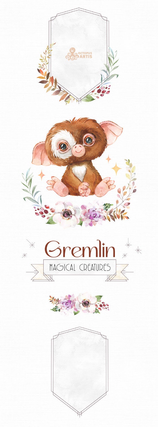 Little Gremlin. Watercolor Magical Creatures Clipart Fantasy - Etsy