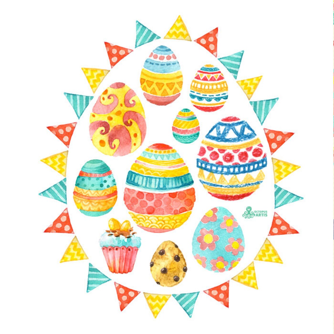 Happy Easter Watercolour: 29 Files Digital Clipart. Hand - Etsy