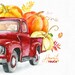 Harvest Truck 3. Watercolor Fall Clipart, Pumpkins, Car, Vintage, Farm ...