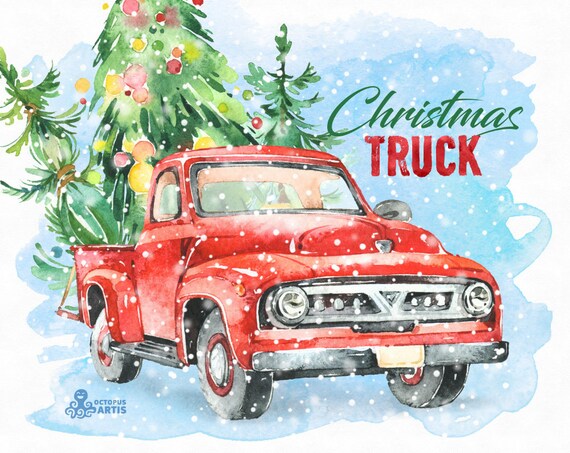 Christmas Clip Art Truck Car