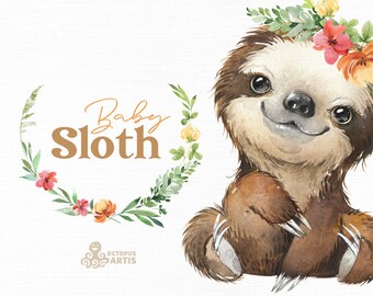 Sloth SVG, Sloth Clipart, Sloth SVG Bundle, Cute Sloth, Sloth Birthday ...