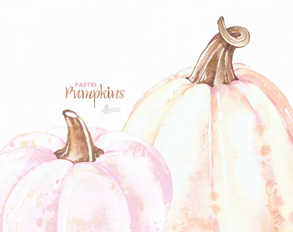Pastel Pumpkins. Watercolor Fall Clipart Halloween Harvest - Etsy