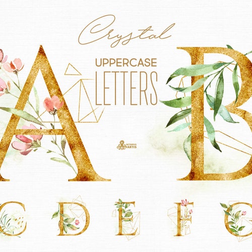 Eucalyptus Letters. Watercolor Floral Alphabet Clipart Leaf - Etsy