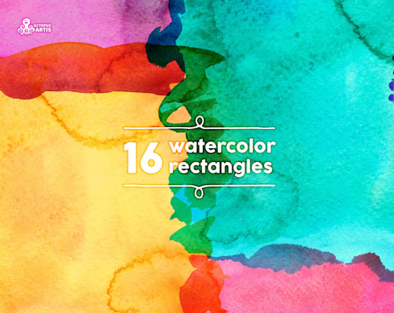 Bright Watercolor Rectangles Clipart: 16 Digital files. Hand | Etsy