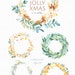 Jolly Xmas Wreaths. Watercolor Holiday Floral Clipart - Etsy