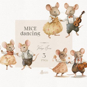 Mice Dancing - Vintage. Animal Clipart, Mouse, Dance, Birthday ...