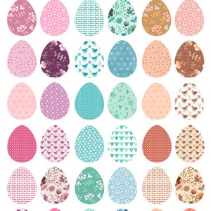 Easter Eggs Clipart: 48 Files Digital Papers. Hand Painted, Easter ...