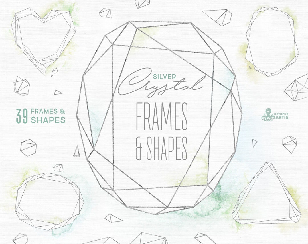 Crystal Silver. Frames & Shapes With/without Watercolor - Etsy