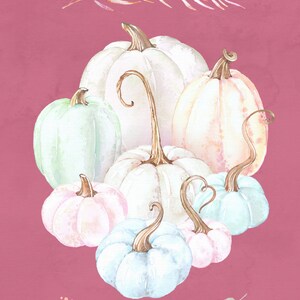 Pastel Pumpkins. Watercolor Fall Clipart, Halloween, Harvest, Autumn ...