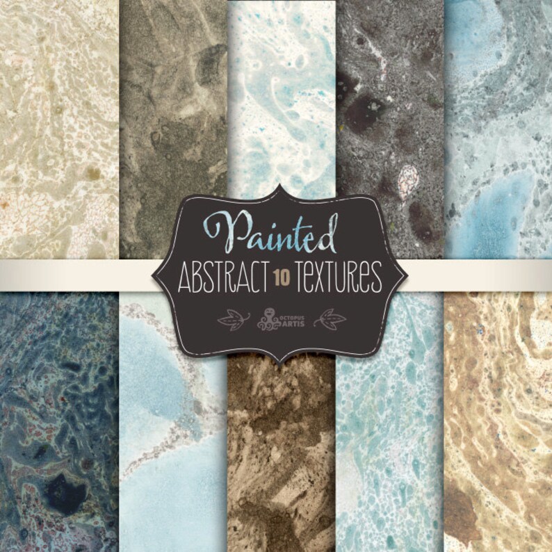 Abstract Painted Textures: 10 Digital Paper Pack. Textured - Etsy