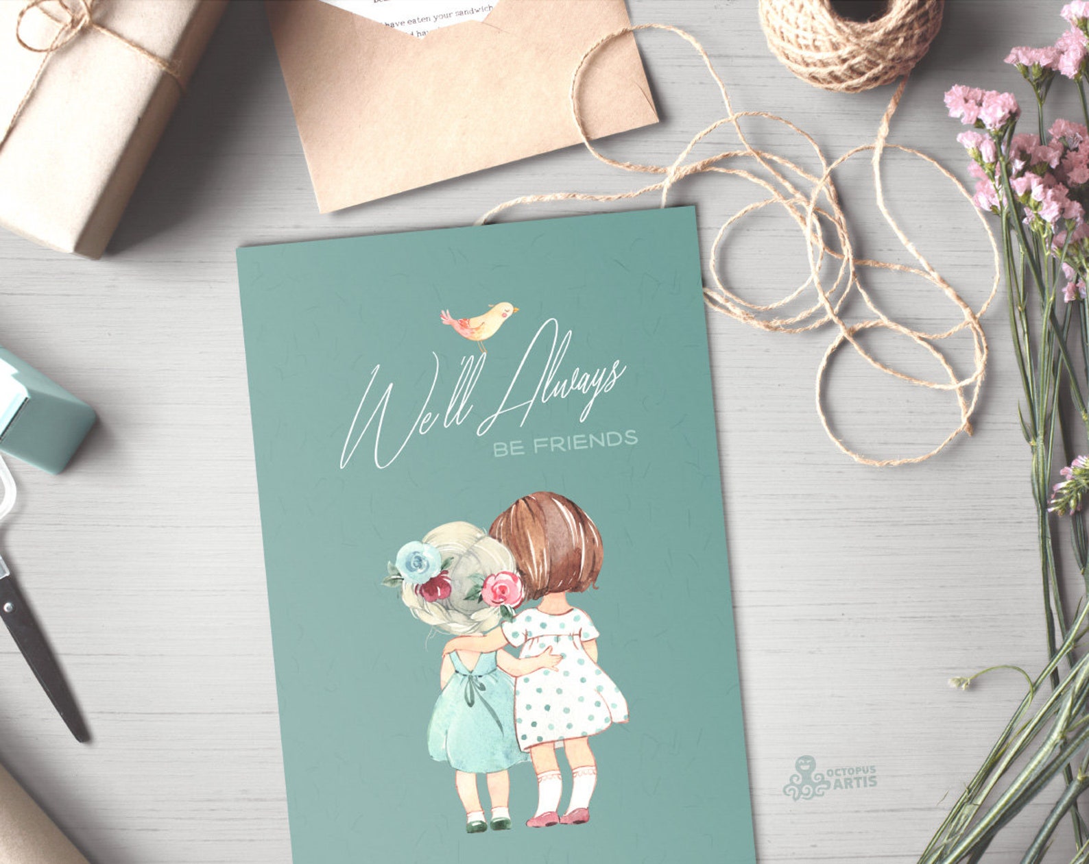 Little Spring. Lola & Mia. Watercolor Clipart Girls Bestie | Etsy Canada