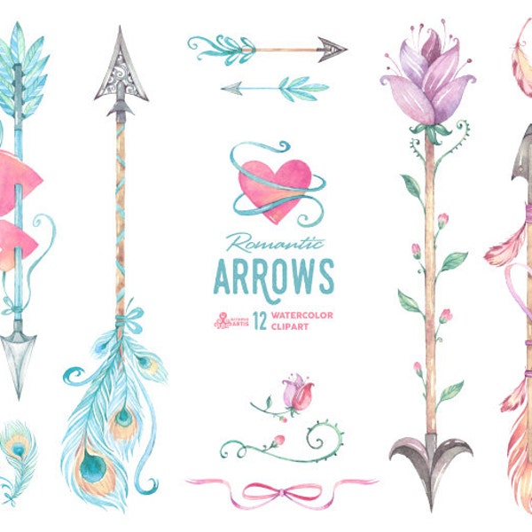 Arrow Watercolor - Etsy
