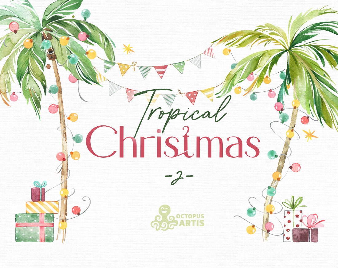 Beach Christmas Border Clip Art