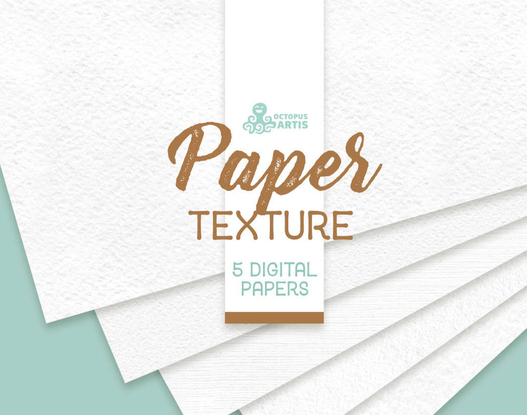 Paper Textures. 5 Digital Papers, 12x12in, Resources, Clipart, White ...