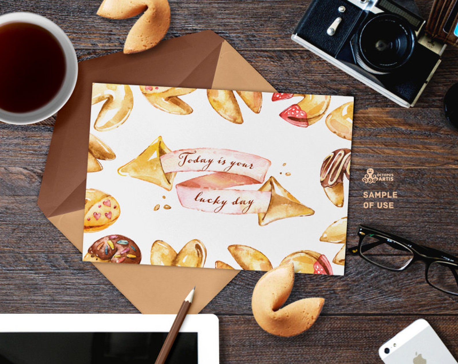 Fortune Cookies. Watercolor Clip Art. Banners Papers - Etsy