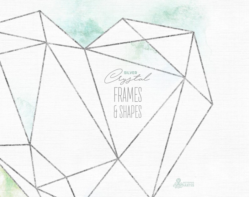Crystal Silver. Frames & Shapes With/without Watercolor - Etsy