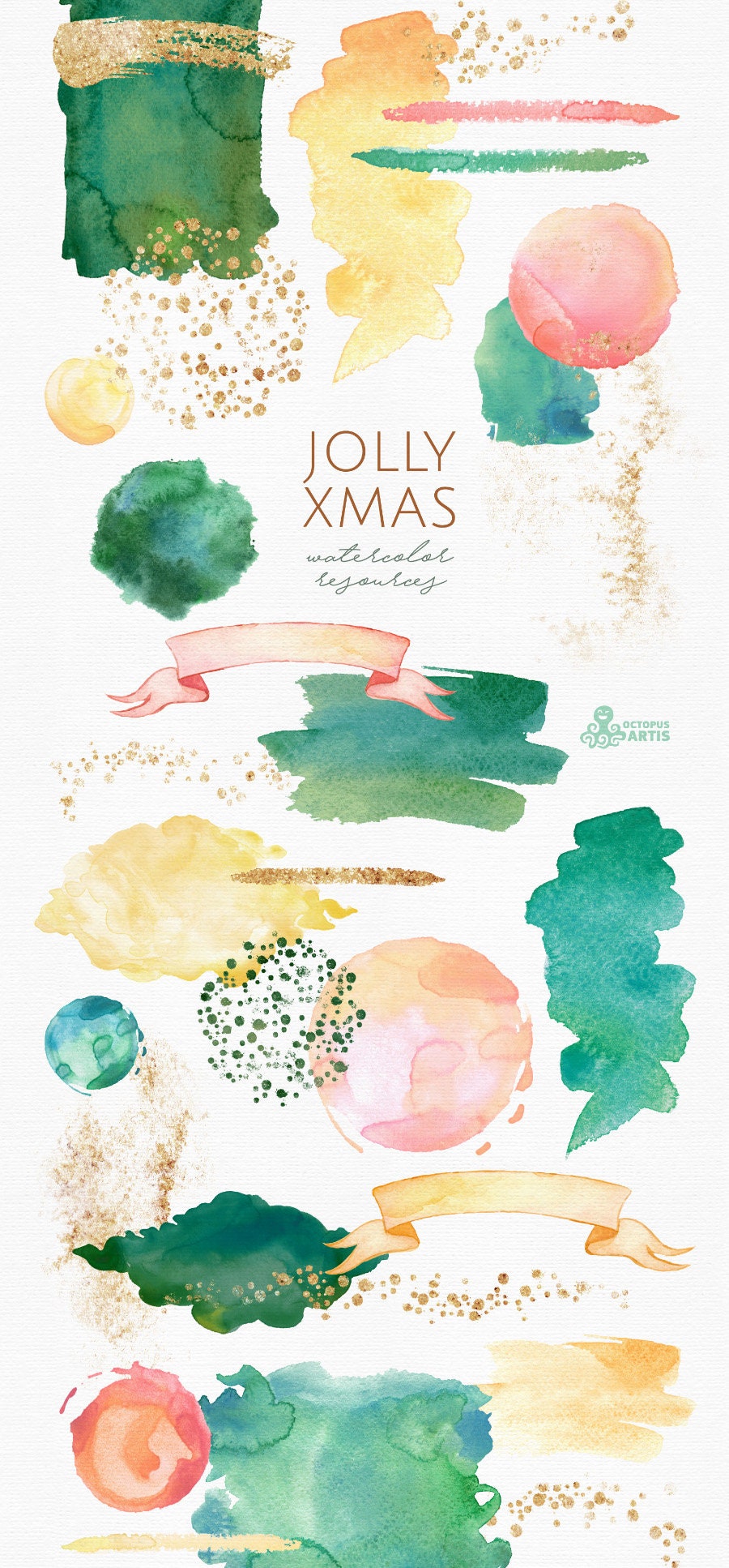 Jolly Xmas 30 Watercolor Resources Holiday Clipart - Etsy
