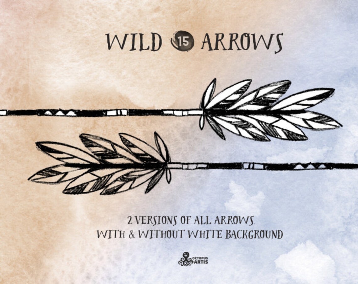Wild Arrows. 15 Hand Drawn Clipart. Tribal Native Diy - Etsy