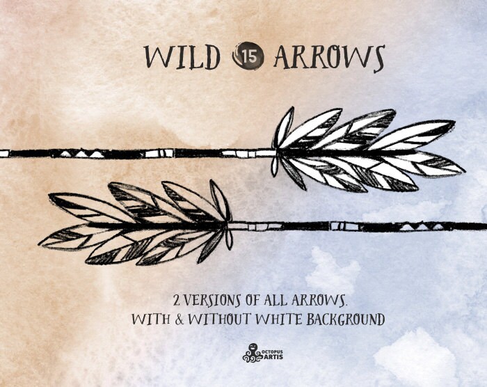 Wild Arrows. 15 Hand Drawn Clipart. Tribal Native Diy - Etsy
