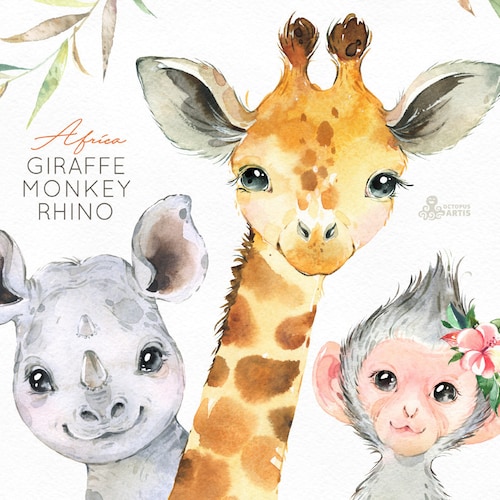 Clip Art & Image Files Jungle Cute Baby Animals Clipart Safari Animals ...