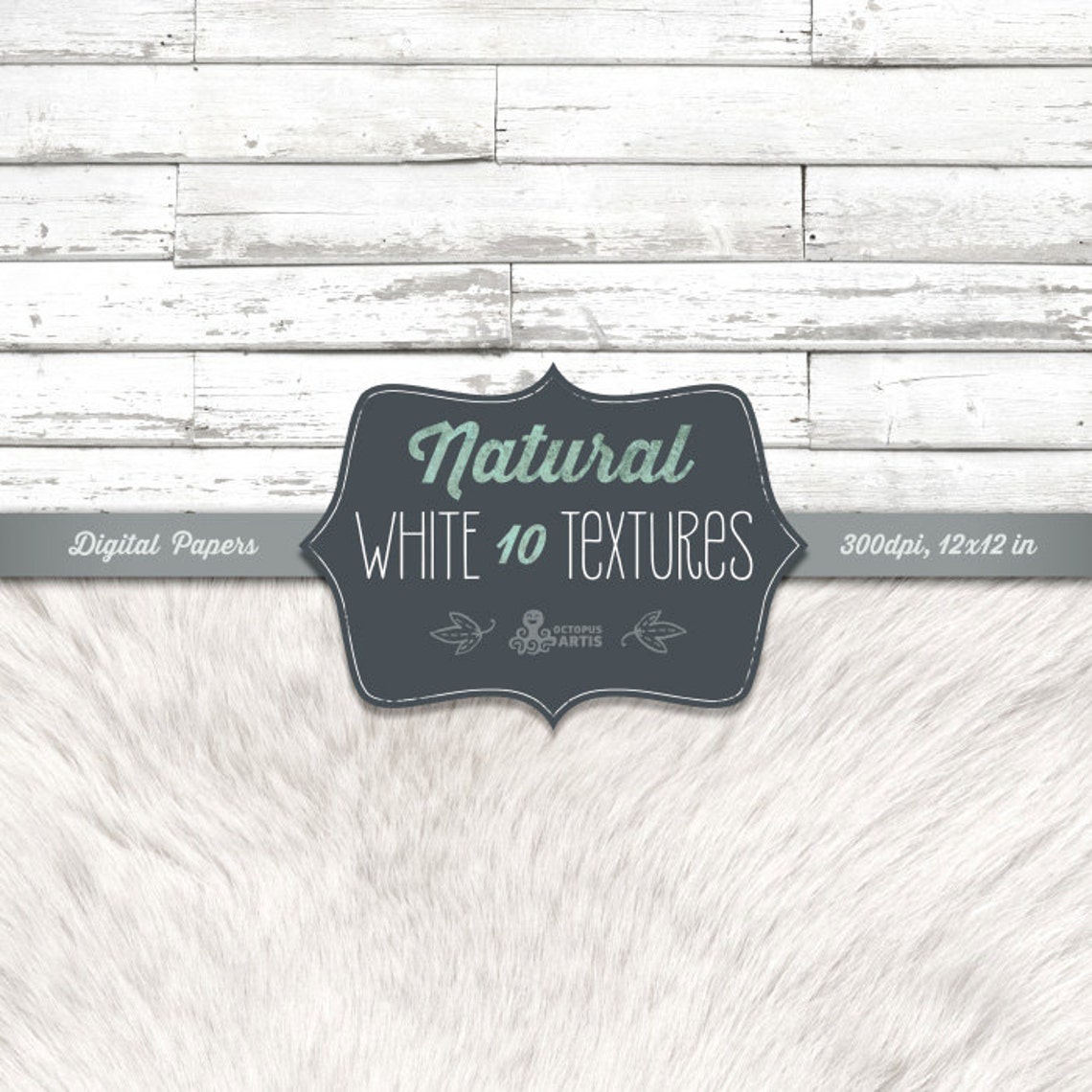 Natural White Textures: 10 Digital Papers wood Stones Fur - Etsy
