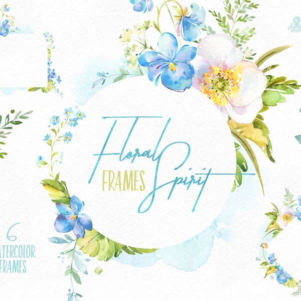 Watercolor Frames - Etsy