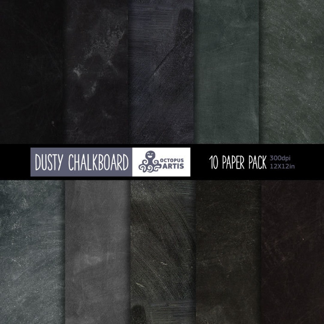Dusty Chalkboard: 10 Digital Paper Pack. Chalkboard Backgrounds in Gray ...