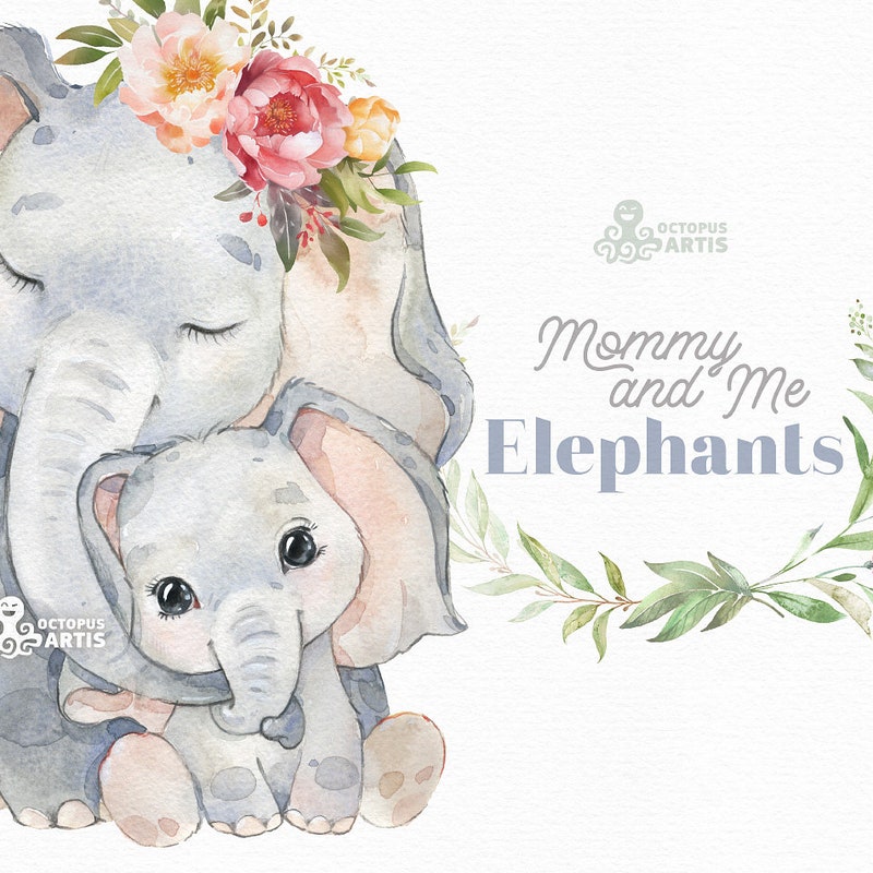 Baby Elephant Art - Etsy