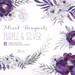 Purple & Silver Floral Bouquets. Digital Clipart. Hand | Etsy